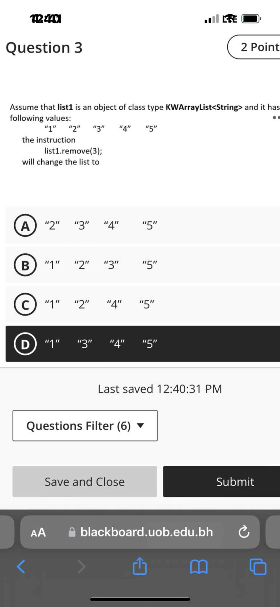 Solved T449-1LAE .Question 32 ﻿PointAssume that list1 ﻿is an | Chegg.com
