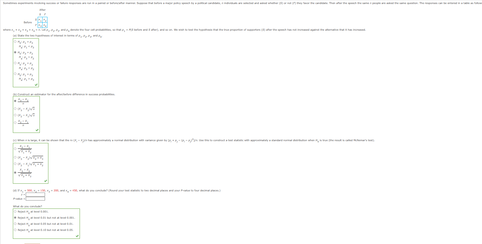 (b) Construct an estimator for the after/before | Chegg.com