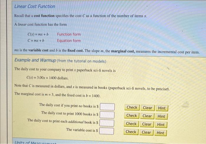 Solved Recall that a cost function specifies the costC as a | Chegg.com