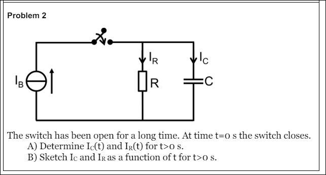 Solved Problem 2The switch has been open for a long time. At | Chegg.com
