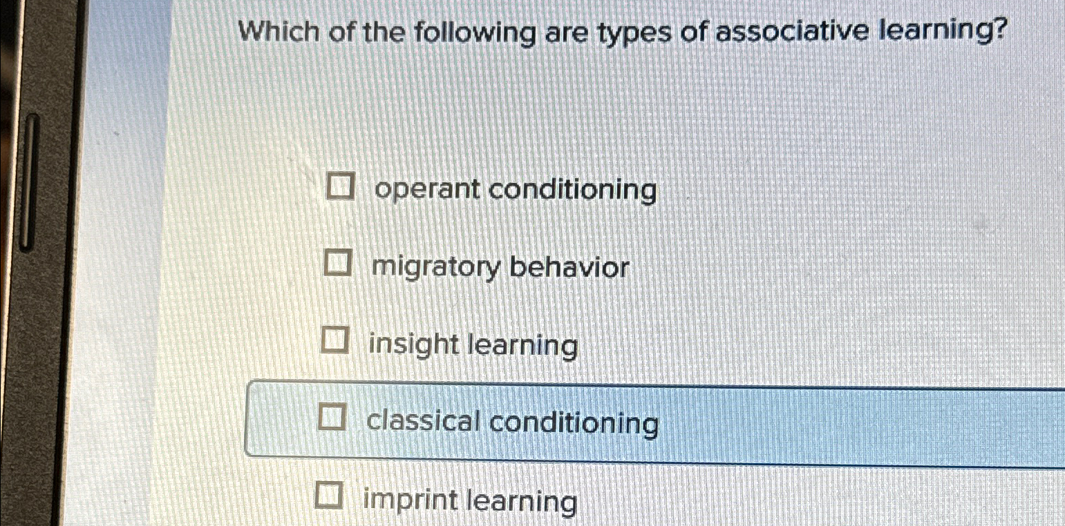 Solved Which of the following are types of associative | Chegg.com