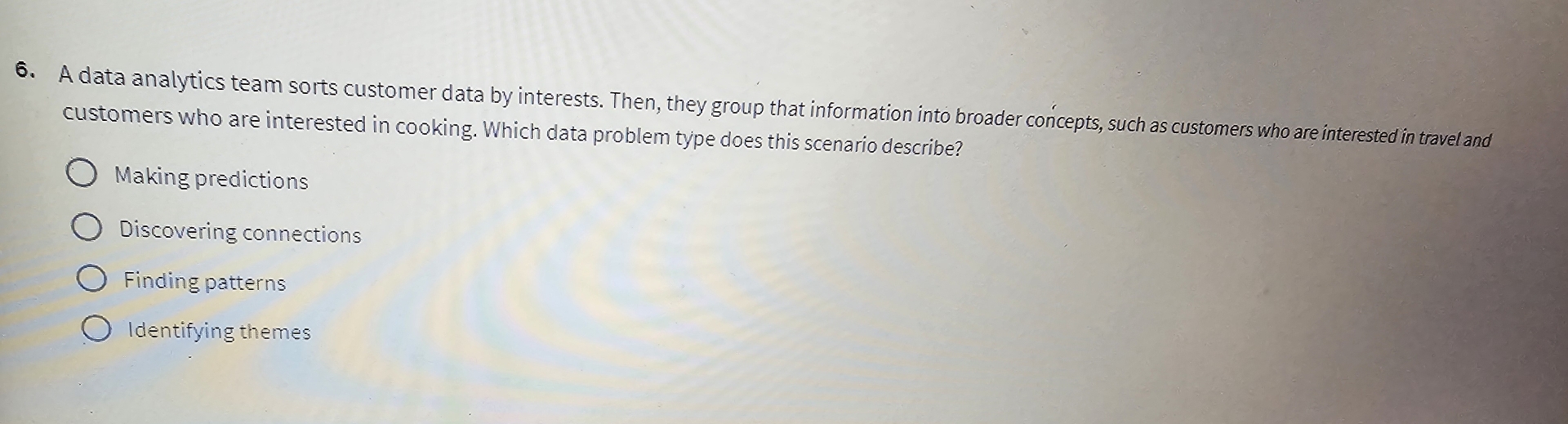 Solved A data analytics team sorts customer data by | Chegg.com
