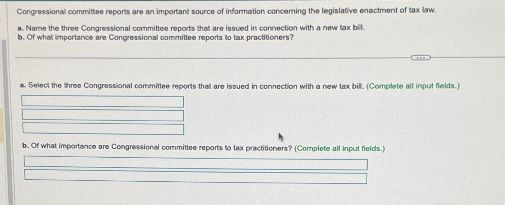 Solved Congressional committee reports are an important | Chegg.com