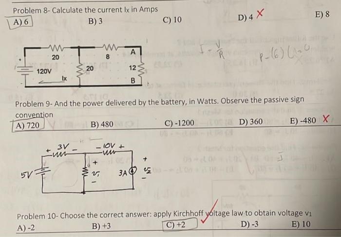 Solved Problem 8-Calculate the current Ix in Amps A) 6 B) 3 | Chegg.com
