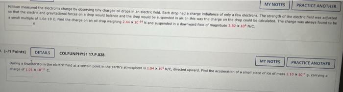 Solved Till ian measured the electron's charge by observing | Chegg.com