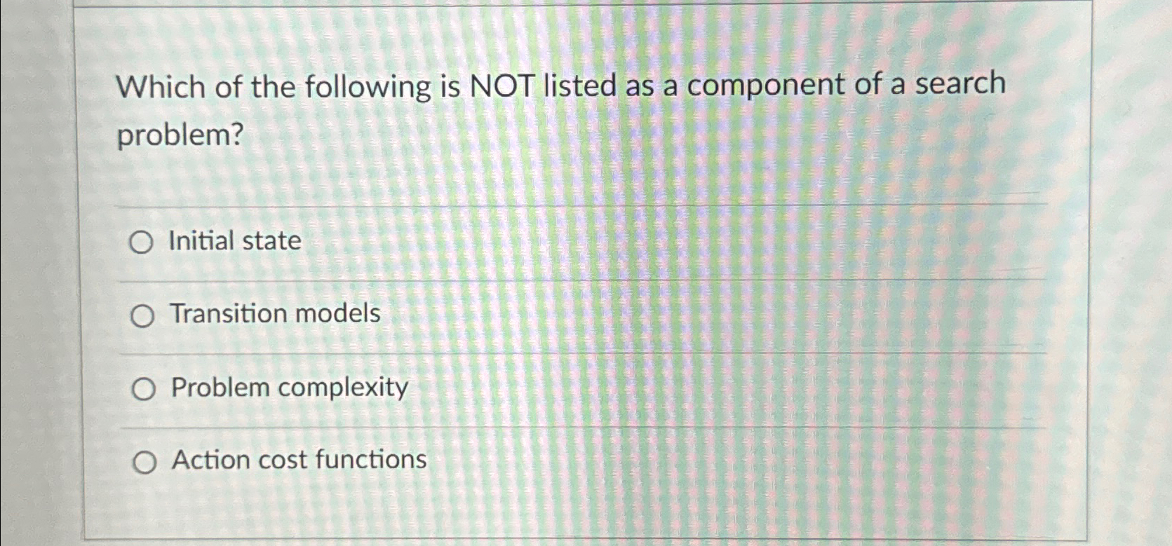 Solved Which of the following is NOT listed as a component | Chegg.com