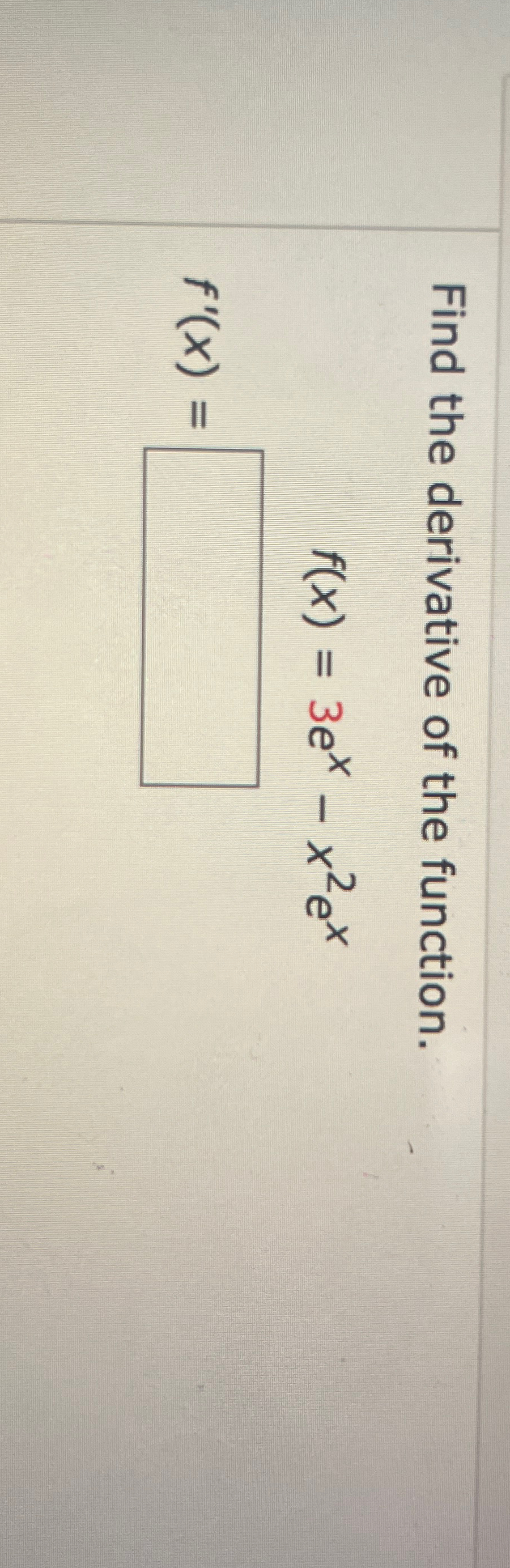 Solved Find the derivative of the | Chegg.com
