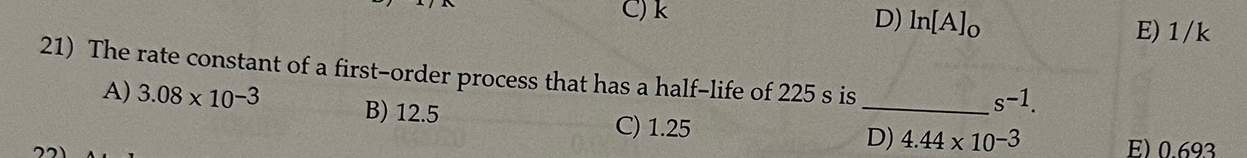 Solved The rate constant of a first-order process that has a | Chegg.com