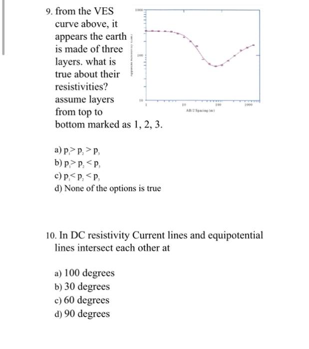 [Solved]: 10. In DC resistivity Current lines and equipoten