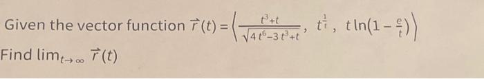Solved Given the vector function | Chegg.com