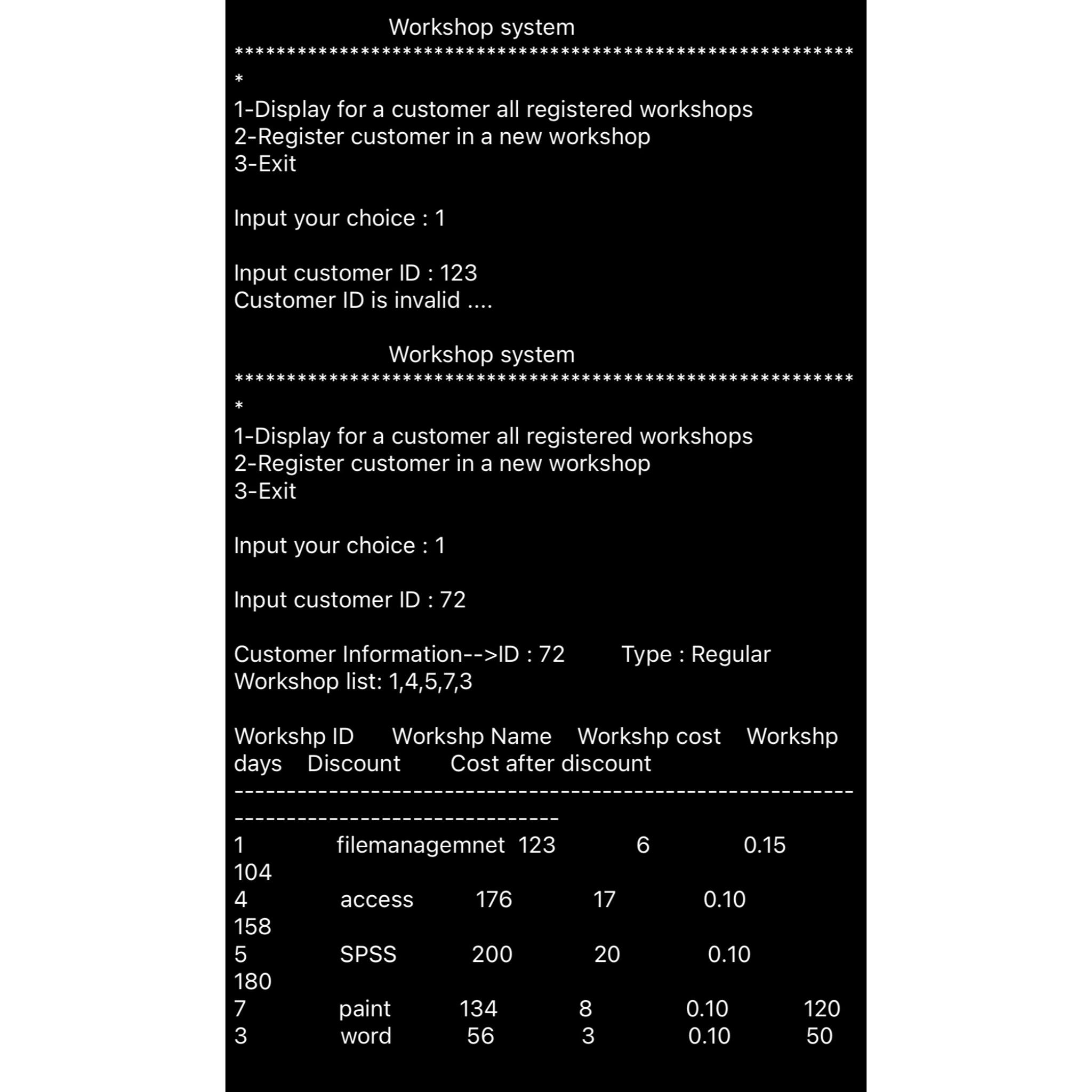 Solved Workshop | Chegg.com
