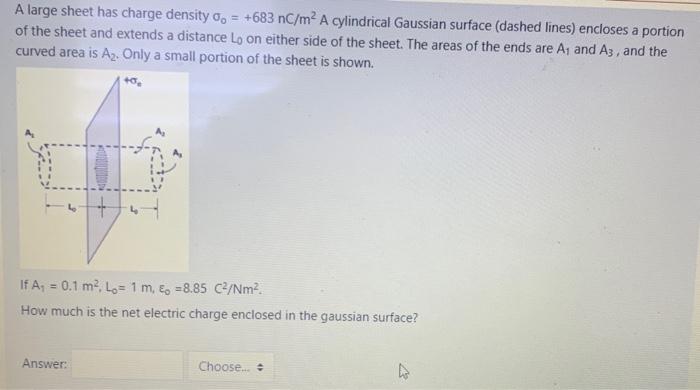 Solved A large sheet has charge density σ0=+683nC/m2 A | Chegg.com