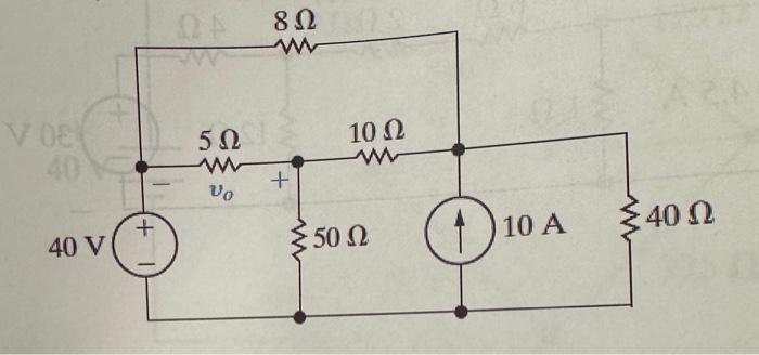 Solved For the circuit shown below, determine the voltage, | Chegg.com