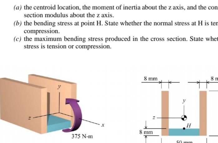 Solved (a) the centroid location, the moment of inertia | Chegg.com