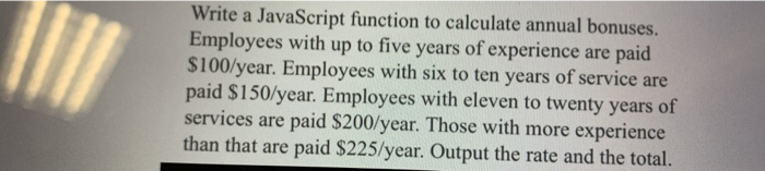 Write a JavaScript function to calculate annual | Chegg.com