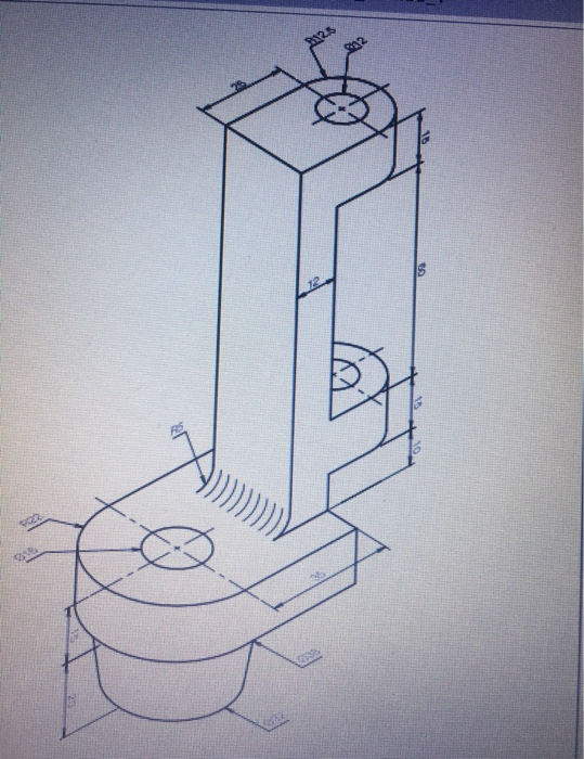 Solved Draw necessary orthographic views of the given object | Chegg.com