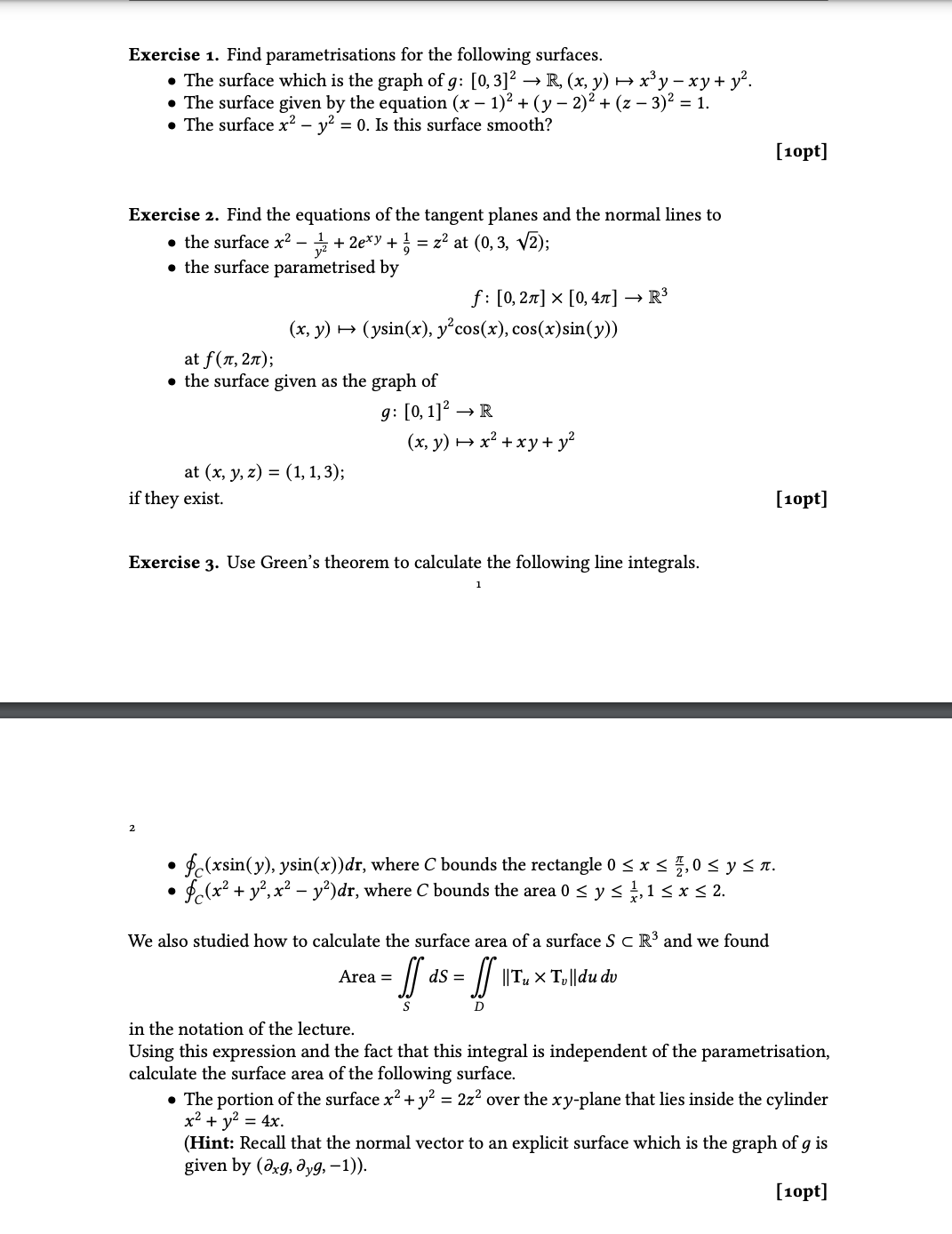 Solved Exercise 1. ﻿Find parametrisations for the following | Chegg.com