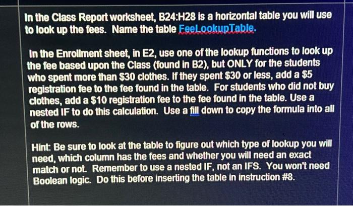 Solved On the Enrollment worksheet, insert a table from | Chegg.com