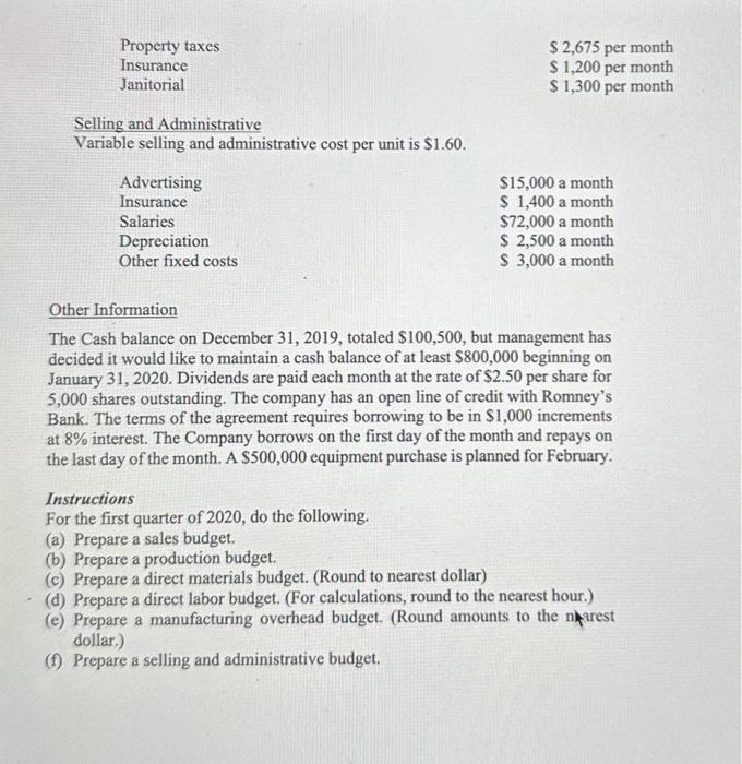 Solved Chapter 22 Budgetary Planning Comprehensive | Chegg.com