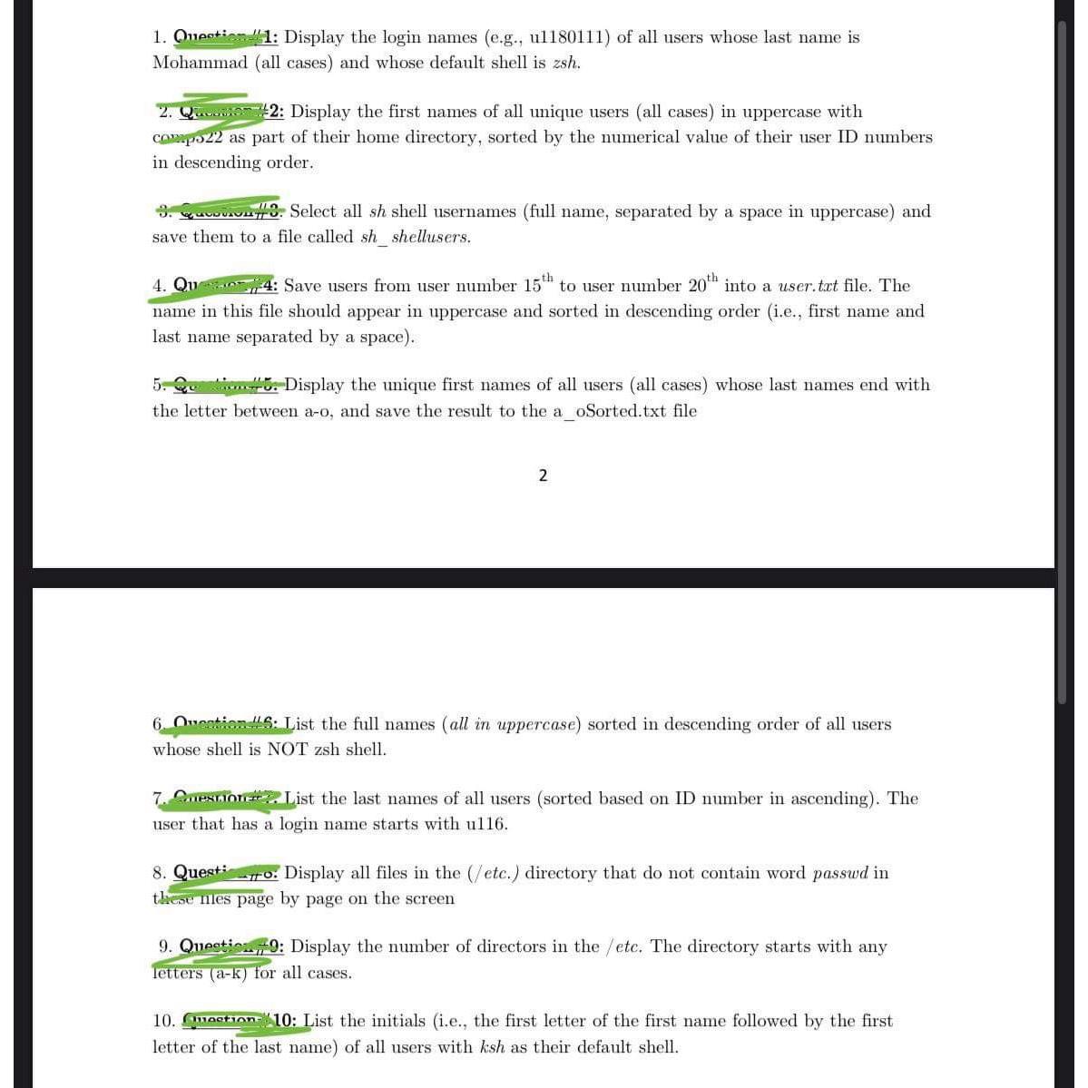 Solved Onootion 1: Display the login names (e.g., ﻿ul180111) | Chegg.com