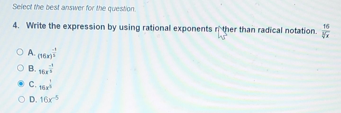 Solved 4. Write the expression by using rational exponents r | Chegg.com