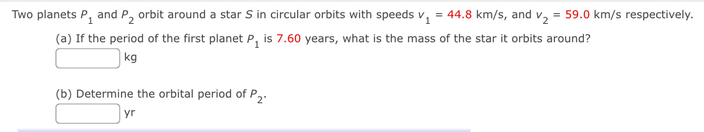 Solved Two planets P1 ﻿and P2 ﻿orbit around a star S ﻿in | Chegg.com