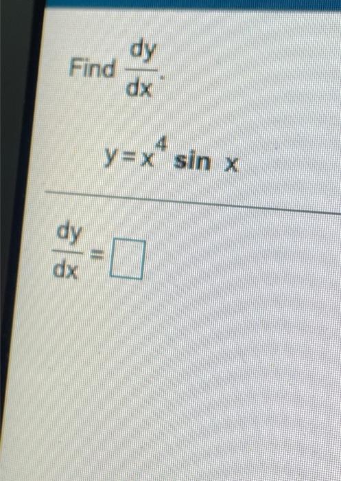 Solved dy Find dx y=x sin x dy dx | Chegg.com
