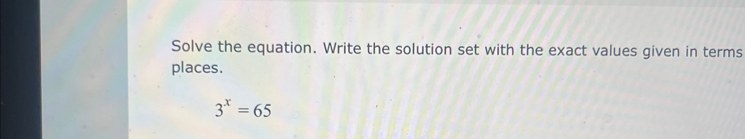 Solved Solve the equation. Write the solution set with the | Chegg.com