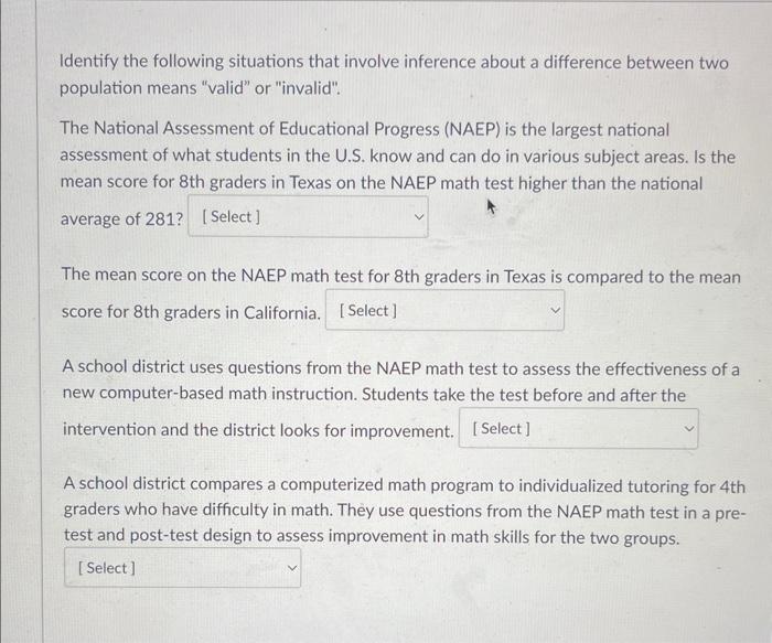Solved Identify the following situations that involve | Chegg.com
