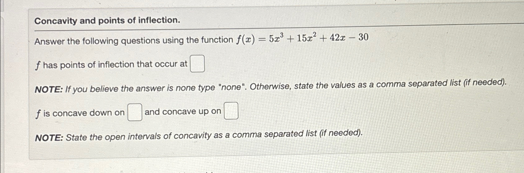 Solved Concavity and points of inflection.Answer the | Chegg.com