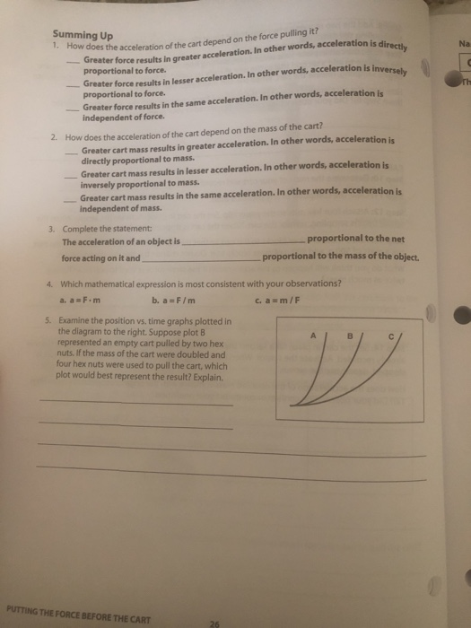 Name Section Date CONCEPTUAL PHYSICS Activity Force, | Chegg.com