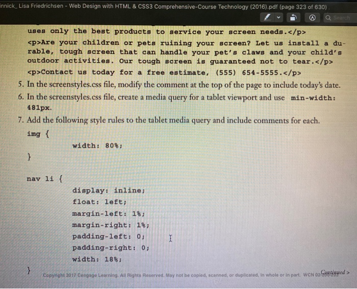 Solved Lab 2: Designing for Tablet and Desktop Viewports for | Chegg.com
