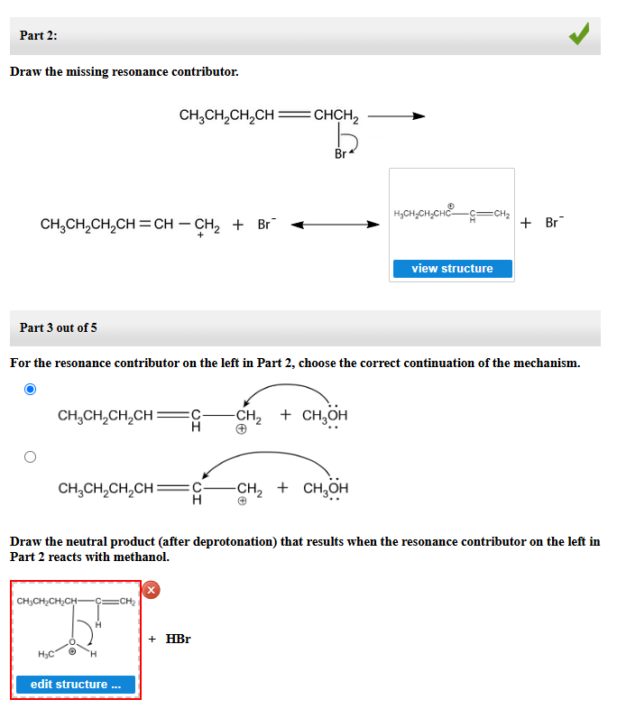 Solved Part 3 ﻿out of 5 ﻿For the resonance contributor on | Chegg.com