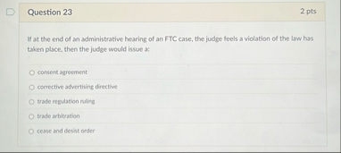 Solved Question 232 ﻿ptsIf at the end of an administrative | Chegg.com