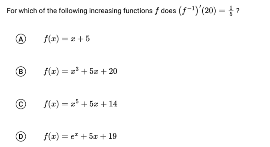 Solved For which of the following increasing functions f | Chegg.com