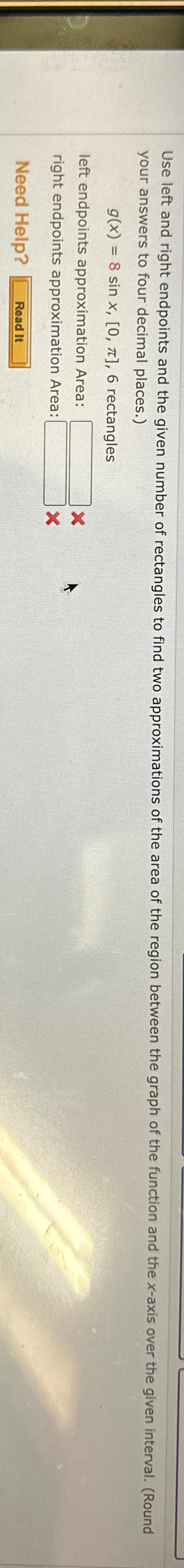 Solved Use left and right endpoints and the given number of | Chegg.com