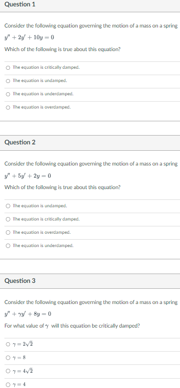 Solved Question 1Consider the following equation governing | Chegg.com