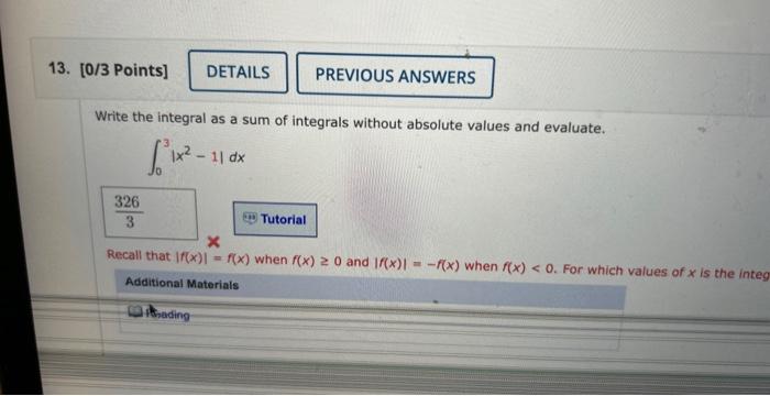 Solved Write the integral as a sum of integrals without | Chegg.com