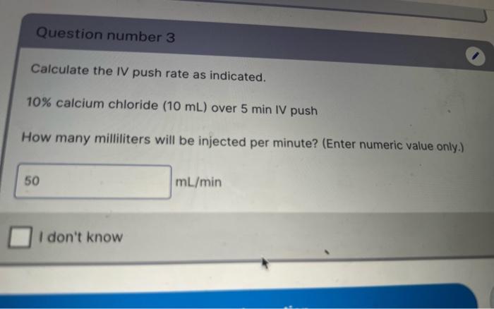 Solved Calculate the IV push rate as indicated. Order: | Chegg.com
