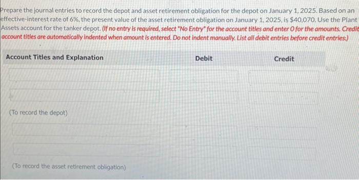 Solved Prepare the journal entries to record the depot and | Chegg.com