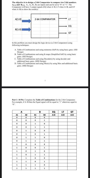 Solved Part 6-10 pts: Design an 8-bit Comparator by using | Chegg.com