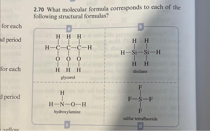 Solved What molecular formula corresponds to each of the | Chegg.com