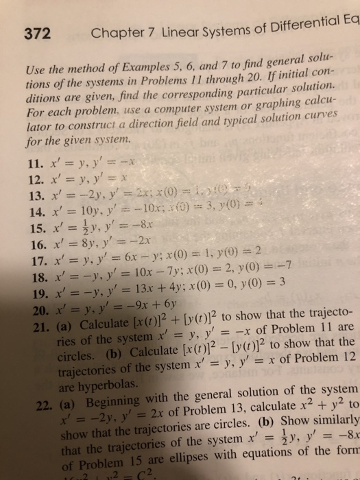 Solved 372 Chapter 7 Linear Systems of Differe Use the | Chegg.com