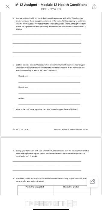 Solved Х IV-12 Assigmt - Module 12 Health Conditions PDF - | Chegg.com