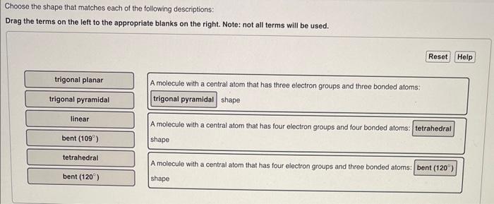 Solved Choose the shape that matches each of the following | Chegg.com
