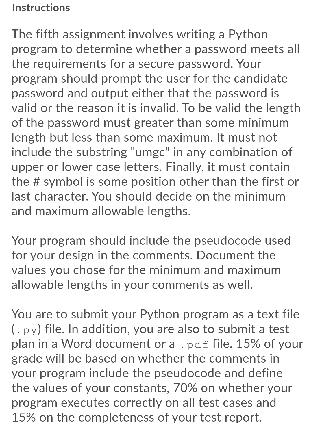 Solved Instructions The fifth assignment involves writing a | Chegg.com