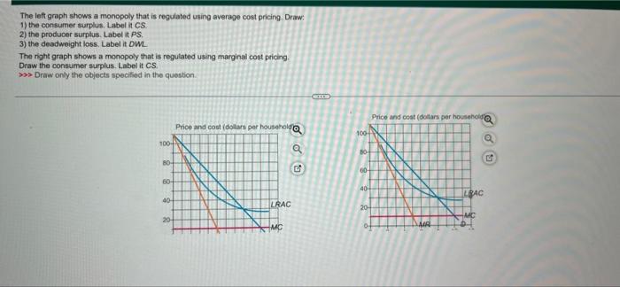 Solved The left graph shows a monopoly that is regulated | Chegg.com