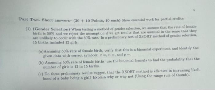Solved Part Two. Short answers- (20+10 Points, 10 each ) | Chegg.com