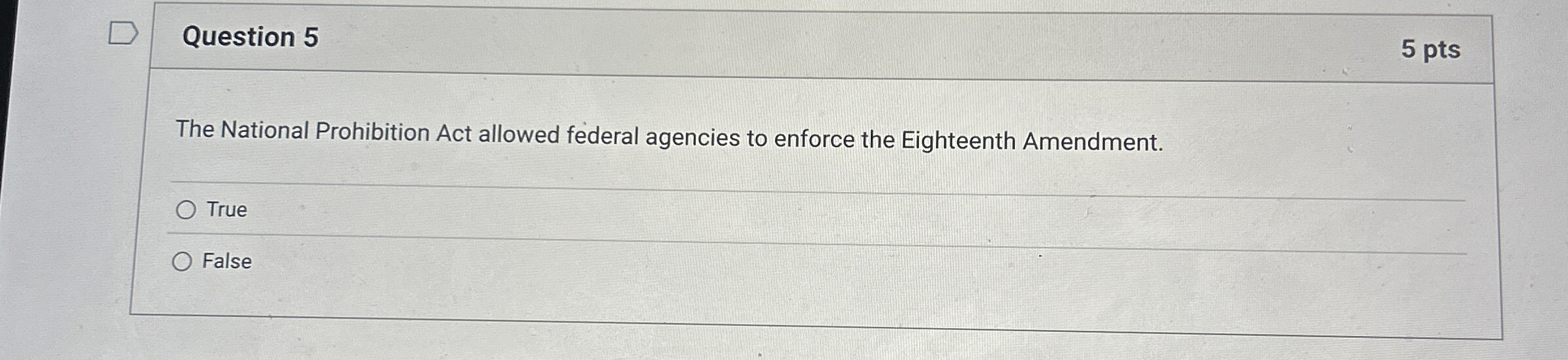 Solved Question 55 ﻿ptsThe National Prohibition Act allowed | Chegg.com