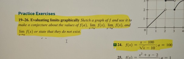 Solved 2 1 Practice Exercises 19-26. Evaluating limits | Chegg.com